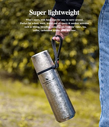 Boundless Voyage Titanium 17 fl oz/510ml Vacuum Water Bottle Double-Walled Lightweight Coffee Bottle Leak-Proof Sport Bottle for Travel Outdoor Office