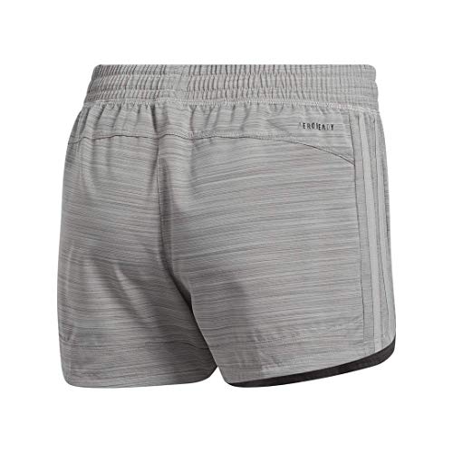 adidas Women's Pacer 3-Stripes Woven Short Medium Gray Heather/Black XX-Large
