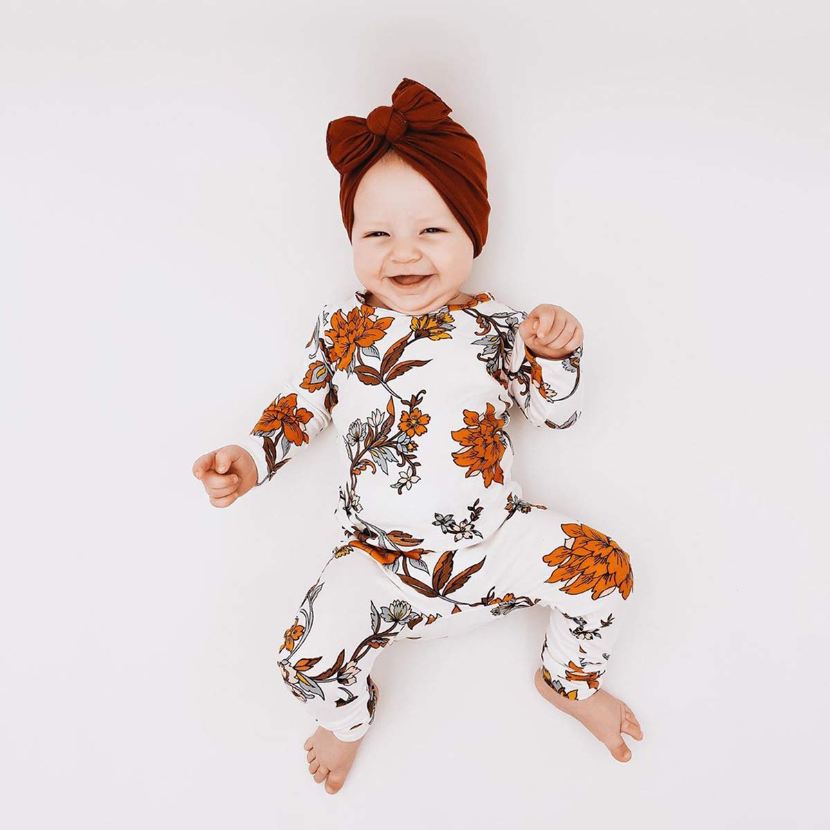 Newborn Baby Toddler Cotton Hat Baby Girl Knotted Hat Cute Donut Soft Turban Bow Cap Set (BHT 8)