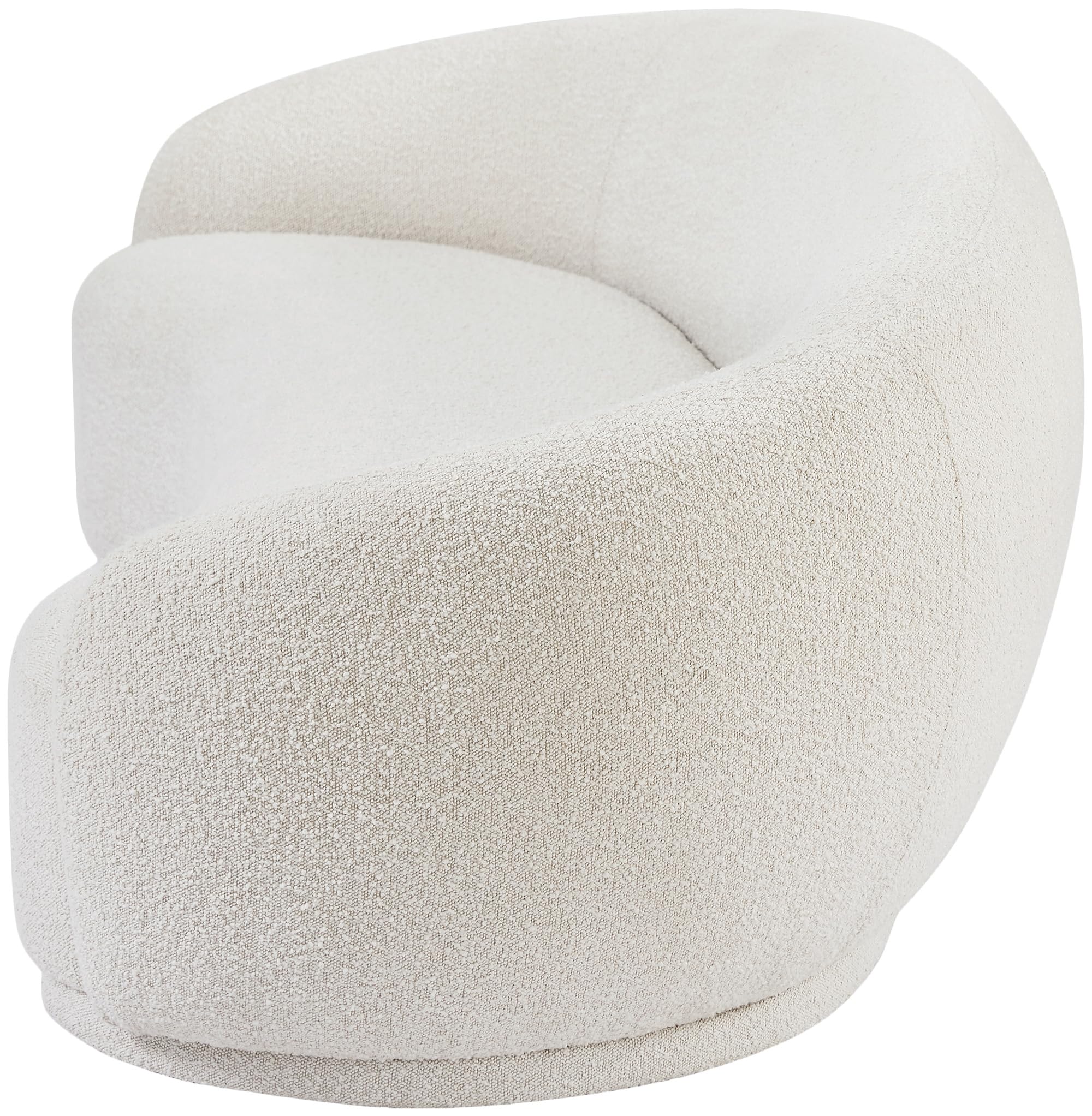 Meridian Furniture 693Cream-S Hyde Collection Modern | Contemporary Boucle Fabric Upholstered Sofa, Cream, 89.5" W x 38" D x 27.5" H
