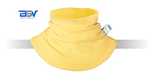 BSV Welding Neck Protector - Cut, Scratch, Flame & Heat Resistant, 100% made with Double Layered DuPont Kevlar - Unisex, Large, Yellow