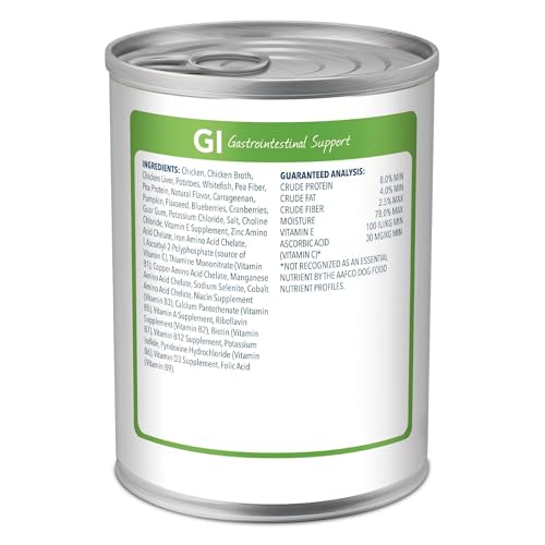 Blue Buffalo Natural Veterinary Diet GI Low Fat Gastrointestinal Support Wet Dog Food, Veterinarian's Prescription Required, Whitefish, 12.5-oz Can (Pack of 12)