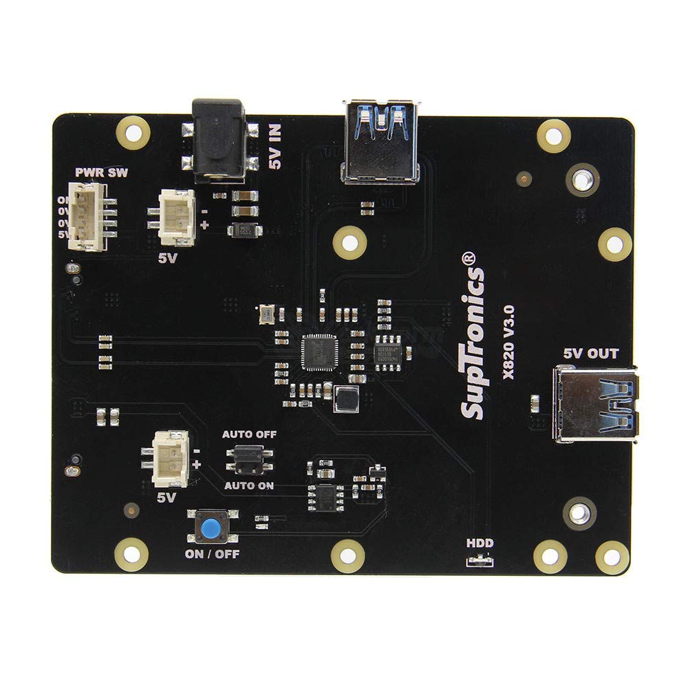 Geekworm X820 V3.0 2.5“ SATA HDD/SSD Storage Expansion Board, USB 3.0 Mobile Hard Disk Module for Raspberry Pi 3 B+/3B&2.5 Inch SATA HDD/SSD