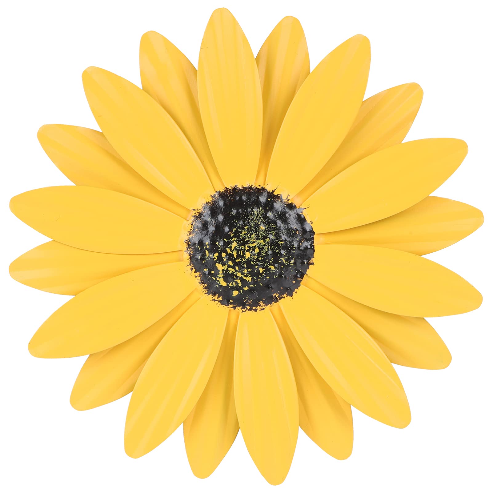 Happyyami Floral Wall Sculpture Metal Daisy Wall Art Inspirational Wall Sculptures Sunflower Hanging Figurine Wall Hanger Ornaments for Balcony Decor Yellow Garden Wall Art
