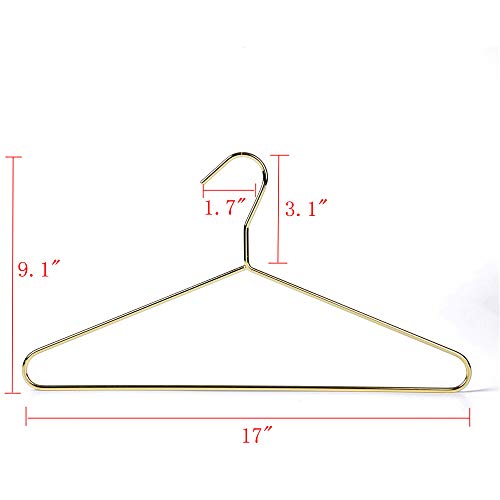 Quality Gold Modern Extra Heavy Duty Metal Hangers β Clothing Thin Compact Hanger β Coated Metal Hangers for Wardrobe β Shirt Pants Slim Hanger - 10 Pack
