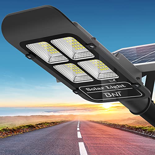 BNT 300W Solar Street Lights Outdoor, 30000LM LED Solar Flood Light, Dusk to Dawn Super Bright LED Solar Powered Street Light with Remote Control, for Yard, Parking Lot, Stadium