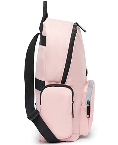 Calvin Klein Women's Basic Side Front Zipper Pocket Backpack, Mellow Rose, One Size