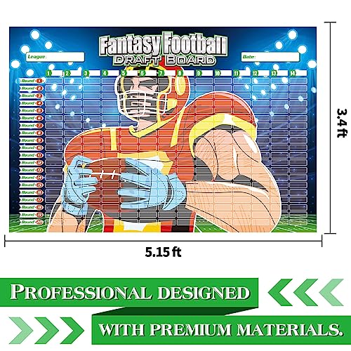 Fantasy Football Draft Board 2023-2024 Kit Extra Large Set with More 600+ Player Labels Premium Color Edition[12 Teams 20 Rounds]