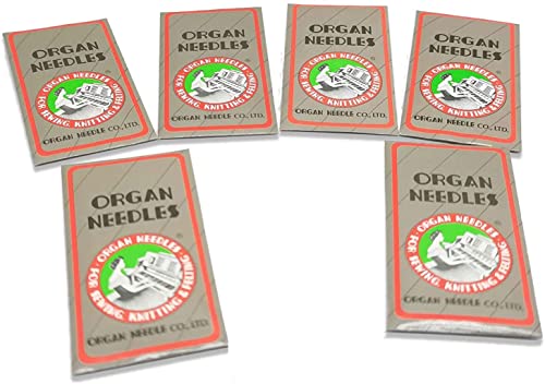 Bequilter 60pcs(10PCS Each Size) Organ Flat Shank Home Sewing Machine Needles 15X1 HAX1 130/705H Size 8,11,12,14,16,18 for Brother Singer