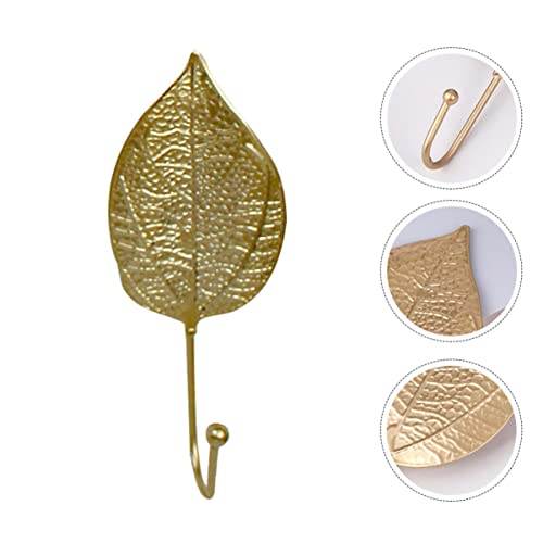 Cabilock 3pcs Planter Hat Coat Golden Art Hangers Shaped Style Leaf Door Cast Storage Hook Hanger Wall Sculpturre Purse Hanger: Holder Bathroom Doorway Key Home Display Decoration
