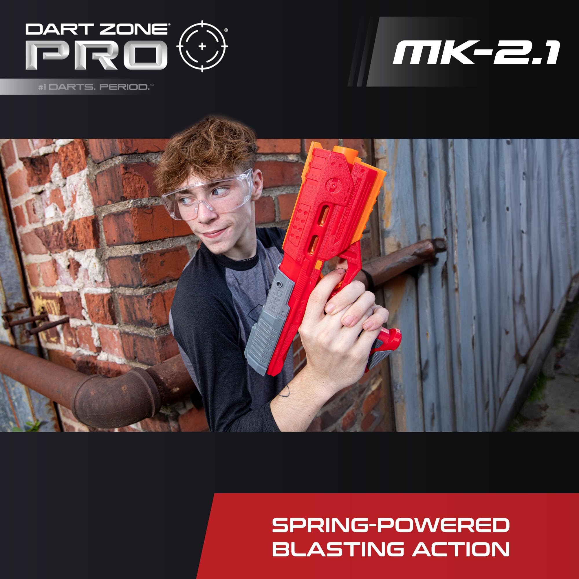 DART ZONE Pro-Series MK-2.1 Foam Dart Blaster β 150 FPS Foam Dart Gun for Adults β Soft Bullet Toy Gun for Ages 14+ β 18 Half Length Darts, 3 Mags, Eyewear, Holsters β Toy Pistol Blaster, 125 ft Range