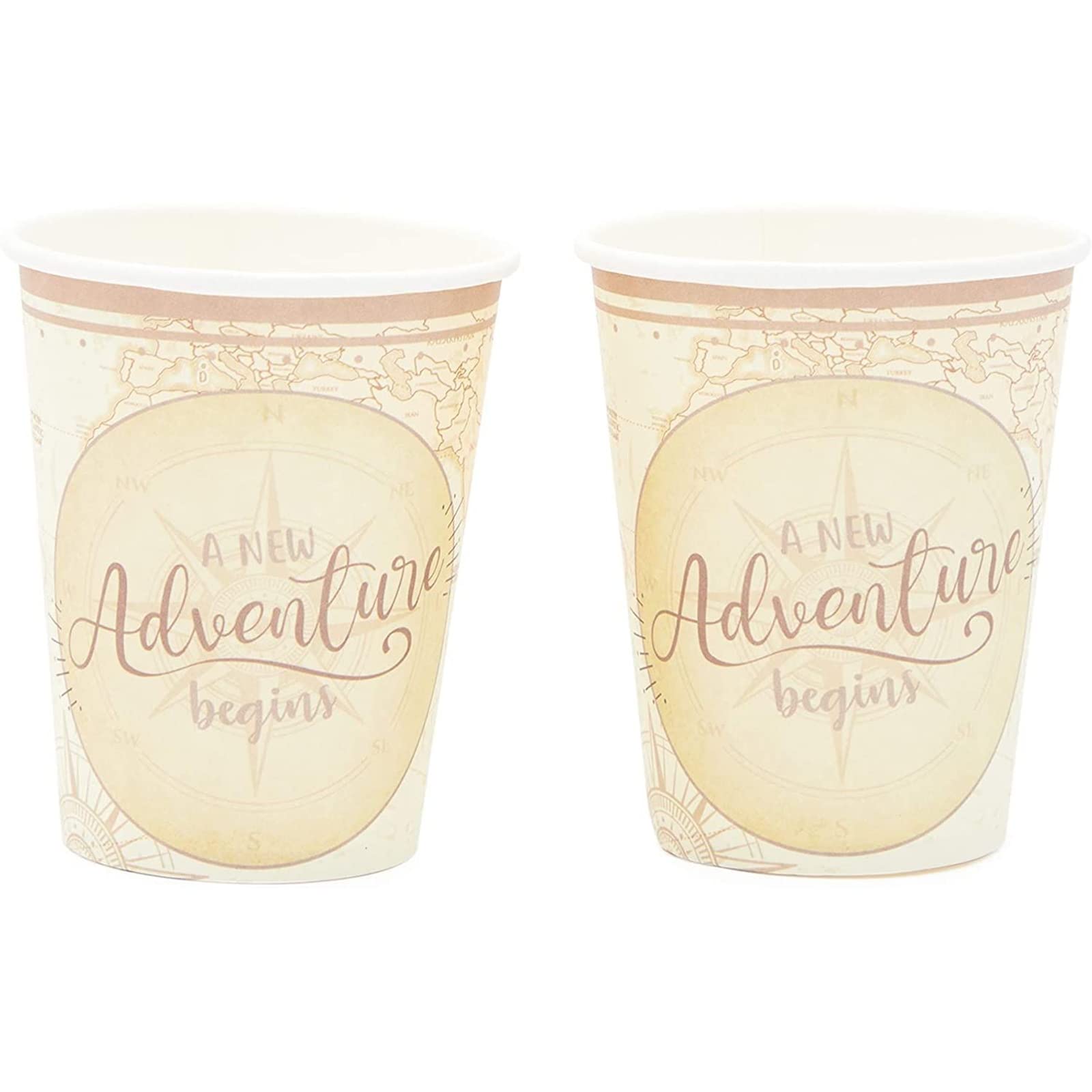 BLUE PANDA 170 Piece A New Adventure Begins Party Decorations for Baby Shower, Graduation, Serves 24 Includes Travel-Themed Plates, Napkins, Cups, Tablecloth and Banner