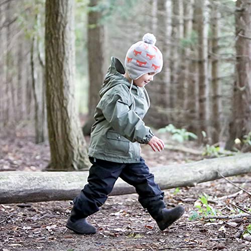 JAN & JUL Lined Water-Proof Pants Kids, Cozy Rain Gear for Boys Girls (Fleece-Lined: Black, 2T)