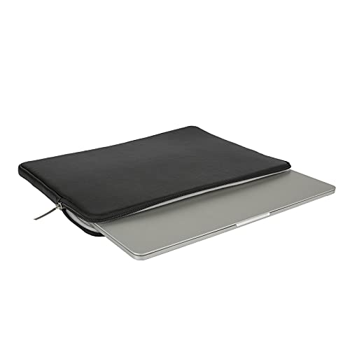 RAINYEAR 11 Inch Laptop Sleeve Soft PU Leather Case Protective Water Resistant Zipper Cover Padded Carrying Bag Compatible with 11.6 MacBook Air Surface for 11" Chromebook Notebook Computer(Black)