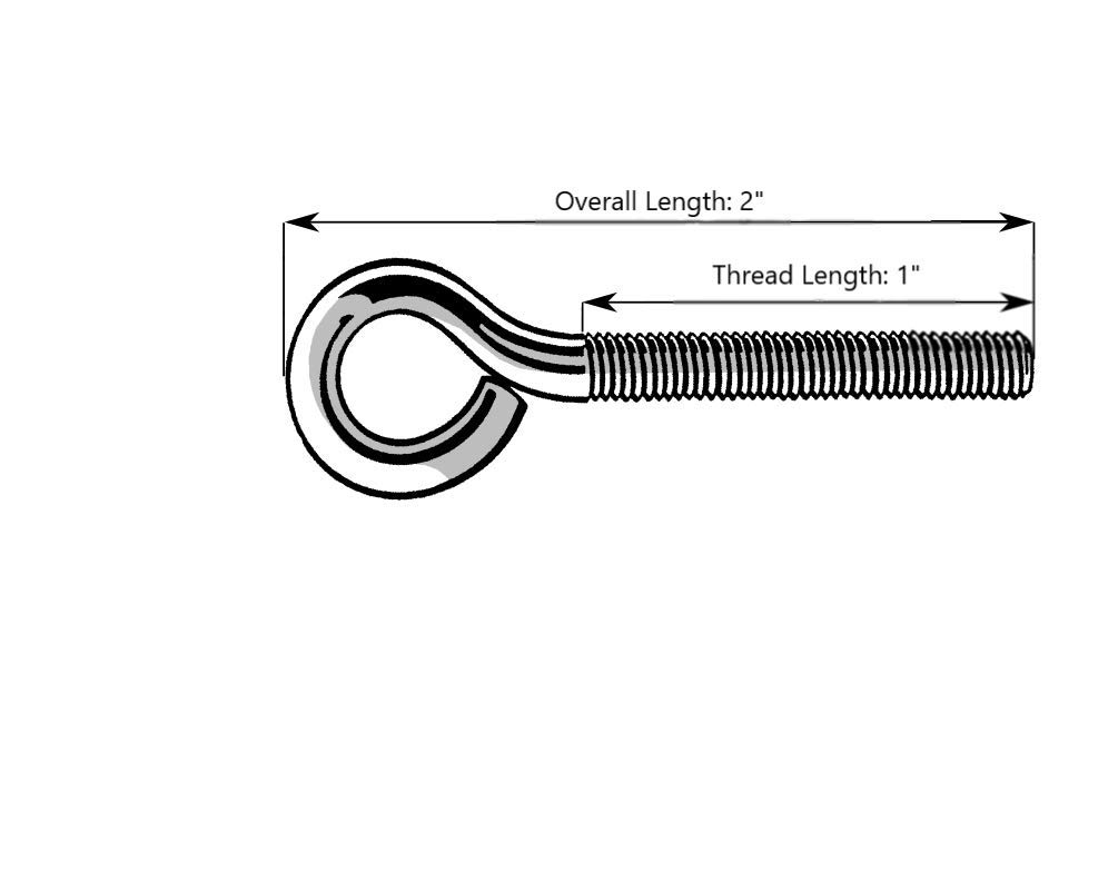 Hard-to-Find Fastener 014973239824 Eye Bolt, 3/16 x 2-Inch,10