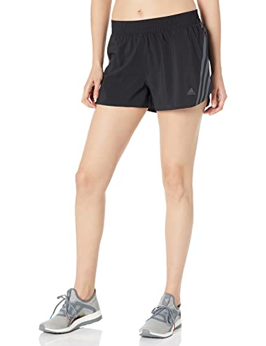 adidas Women's Icon 3-Stripes Running Shorts, Black, X-Large