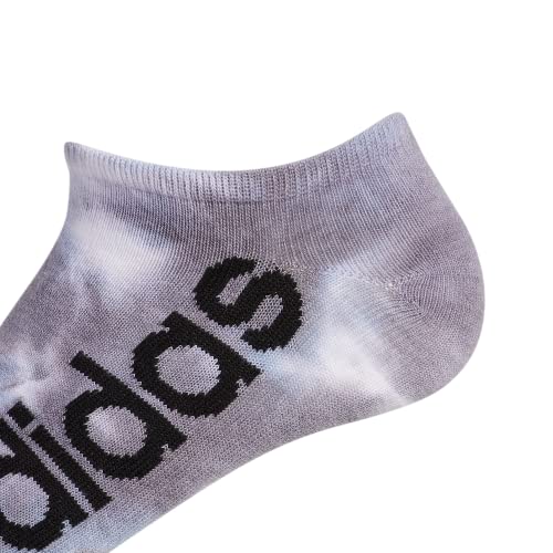 adidas Women's Superlite Linear No Show Socks (6-Pair), Grey/White/Black, Medium
