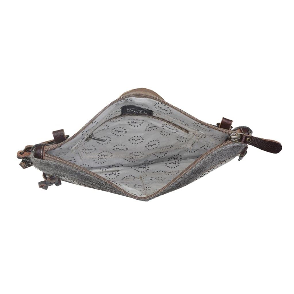 Myra Bag Swing High Small & Crossbody Bag Upcycled Cotton & Hair Leather S-2878