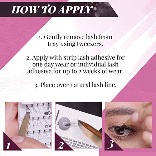 Ardell False Eyelashes Double Up Individuals Knot-Free Medium Black 4 Pack