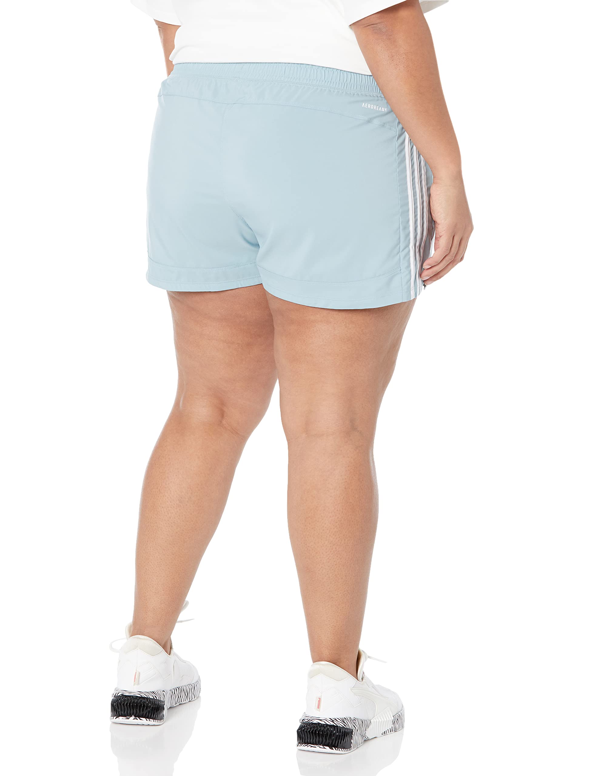 adidas Women's Plus Size Pacer 3-Stripes Woven Shorts, Magic Grey, 4X