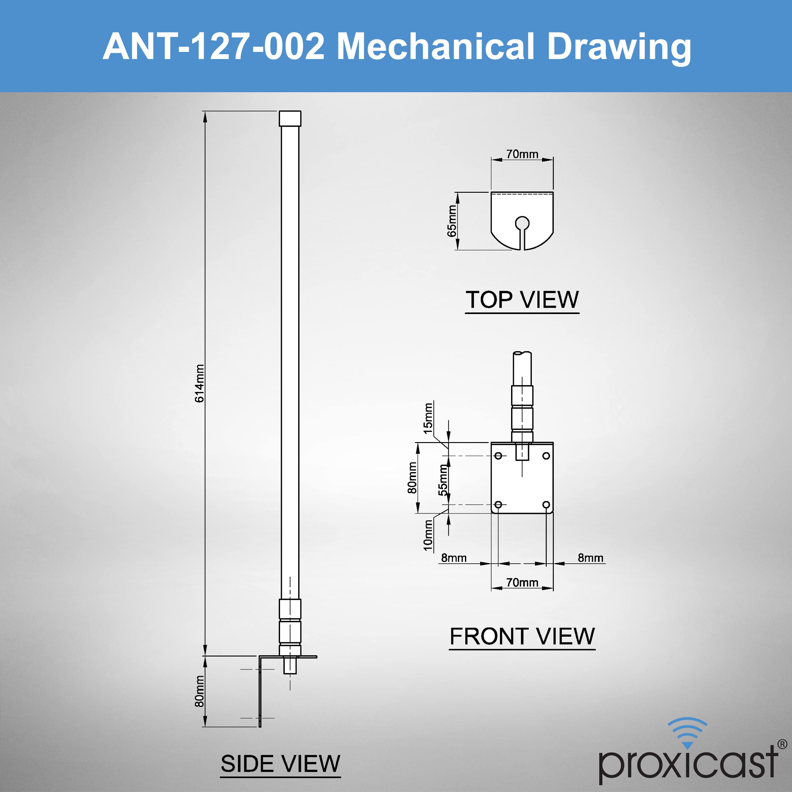 Proxicast 10 dBi High Gain 4G / LTE, 5G Wideband Fixed Mount Fiberglass Outdoor Omnidirectional Antenna for Verizon, AT&T, T-Mobile & Other Cellular Networks or WiFi Router/Access Points (ANT-127-002)