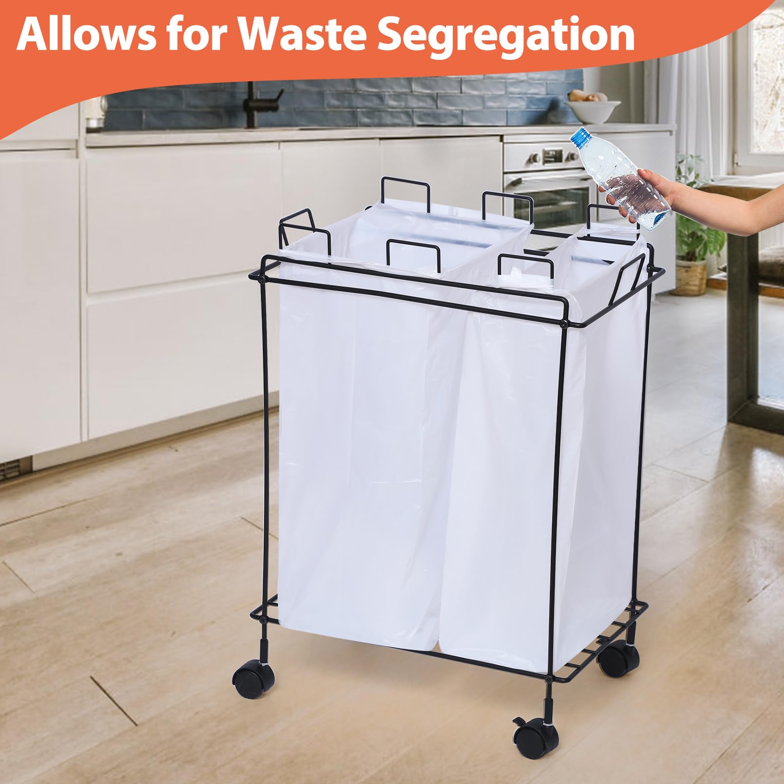 VIAV Garbage Bag Holder Portable Trash Rack Can with 30 PCS Trash Bags Outdoor Waste Bins Camping Trash Can for Indoor Outdoor RV Picnic Kitchen Home Use