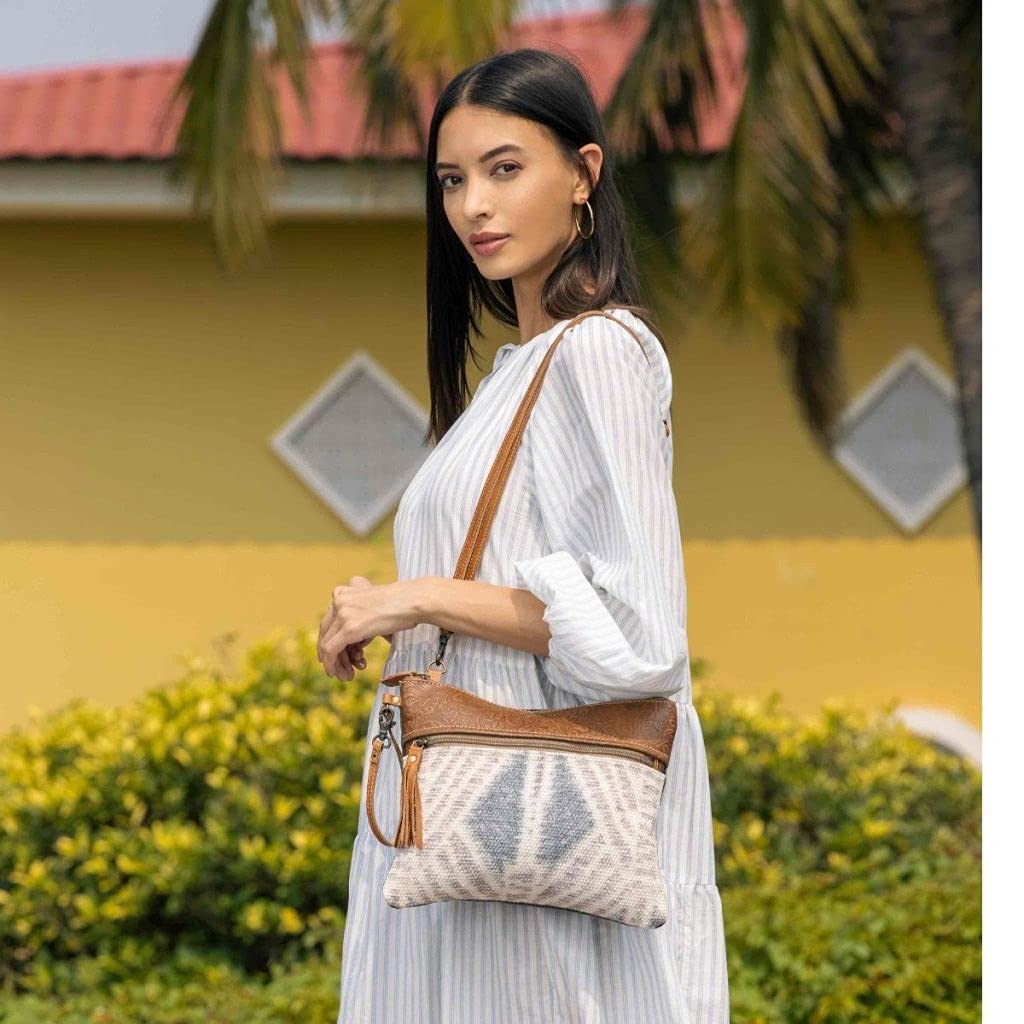 Myra Bag Pastel Small & Crossbody Bag Upcycled Cotton & Leather S-2879
