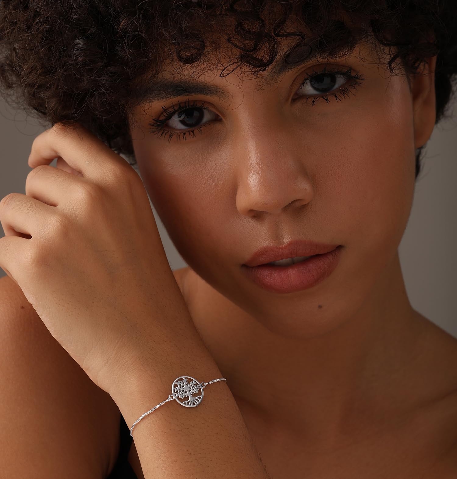 925 Sterling Silver Tree-of-Life Sliding Bolo Bracelet for Women | Lightweight Box Chain Bracelet