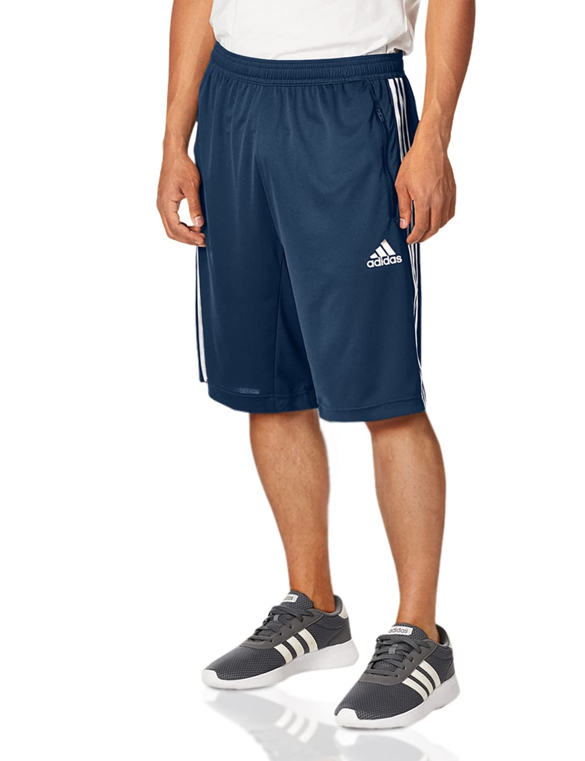 adidas Men's Designed 2 Move 3-Stripes Shorts, Green Oxide/Black, XX-Large