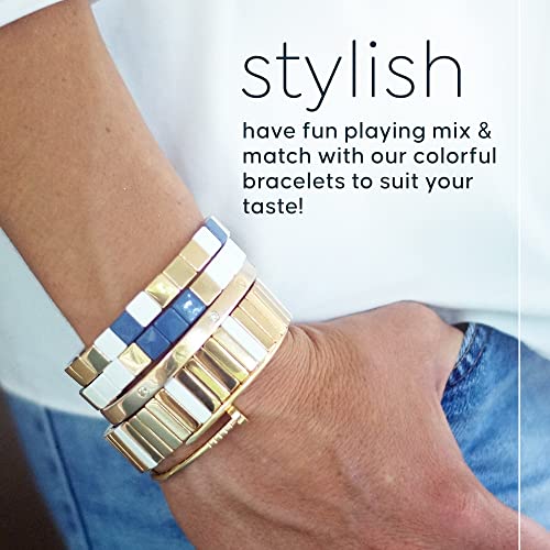 Cedar and Ink Stackable Bracelets, Tile Bracelets for Women, Stackable Enamel Bracelets, Enamel Bangle Bracelet, Gifts for Women - Nautical Mile
