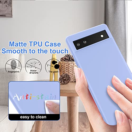 Foluu Silicone Case for Google Pixel 6A, Pixel 6A Liquid Gel Rubber Bumper Case with Soft Microfiber Lining Cushion Slim Hard Shell Shockproof Protective Cover for Google Pixel 6A 2022 (Purple)