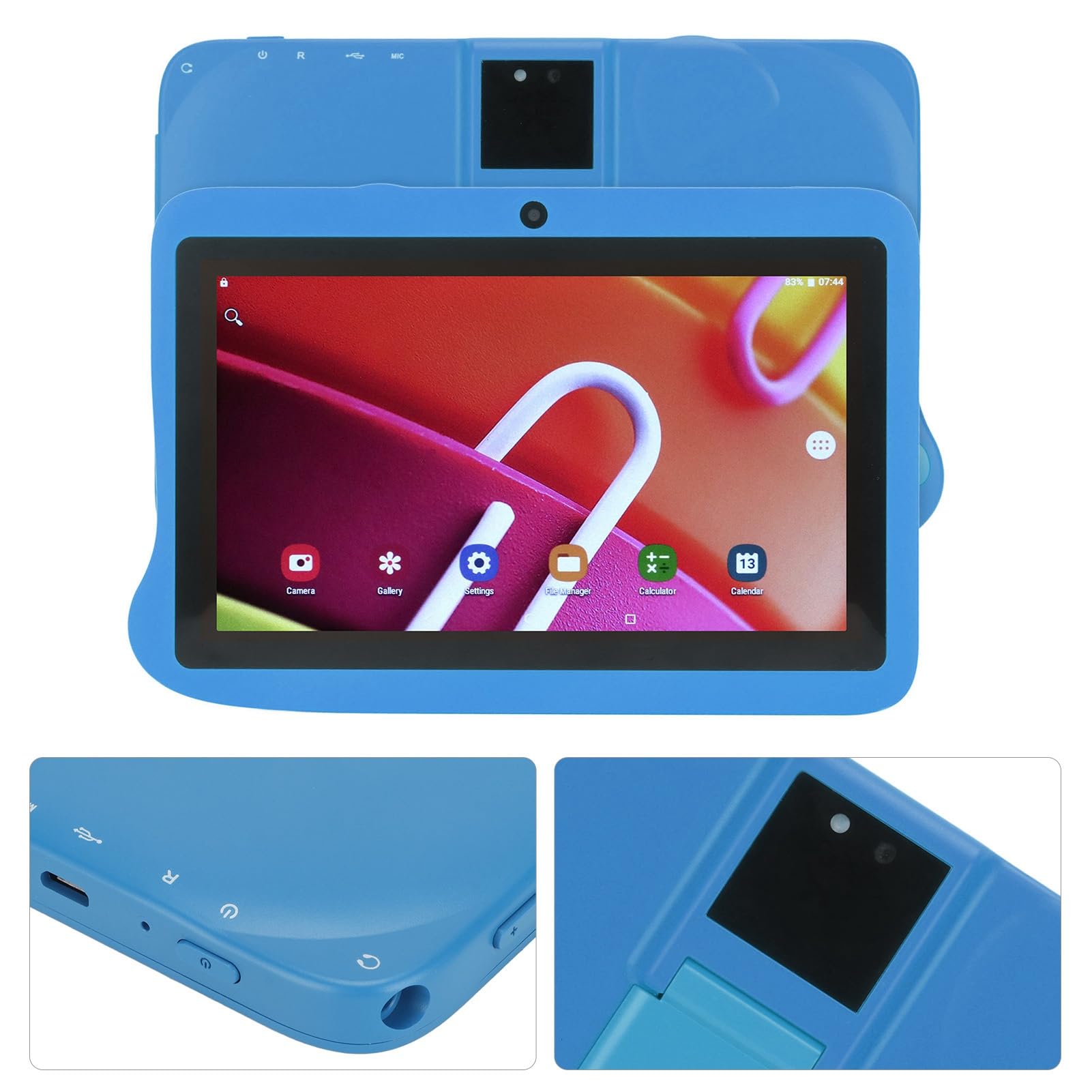 ASHATA 7 Inch Tablet Blue, 4GB RAM 128GB ROM, HD IPS Screen, Octa Core CPU, Dual Camera, WiFi, Kids Tablet with Long Battery Life and Eyes Protection (Blue)
