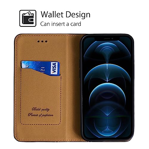 Arseaiy Case for Oppo Reno 6 Pro Plus 5G/Reno 6 Pro 5G(Snapdragon) Flip Phone Case Shockproof PU Leather Wallet Case Cover with Card Holder Kickstand Shell Black