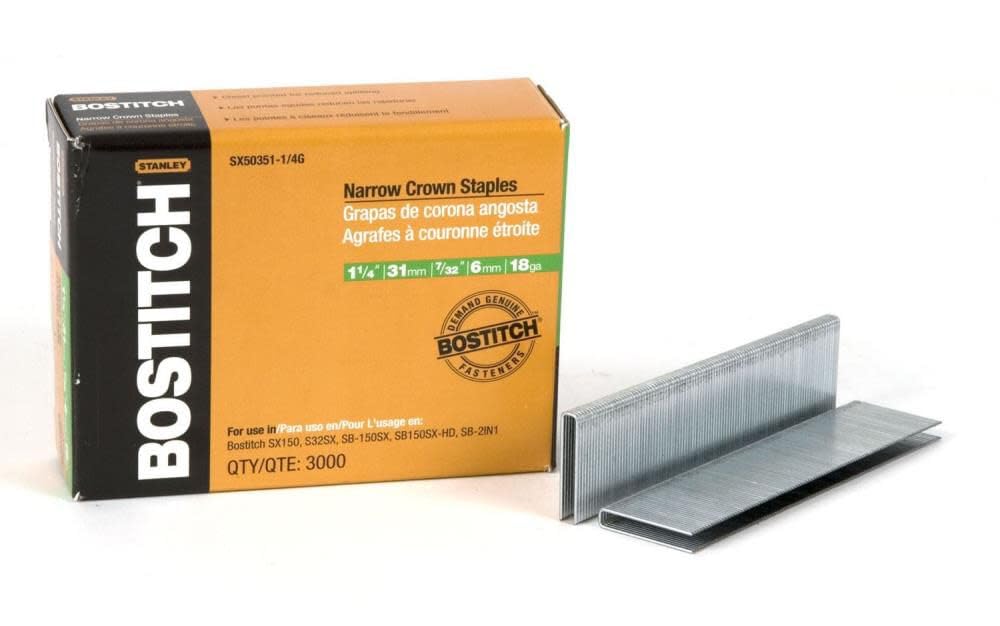 Narrow Crown Finish Staples - staple 5035 7/32cn 1-1/4galv. 3000 per box