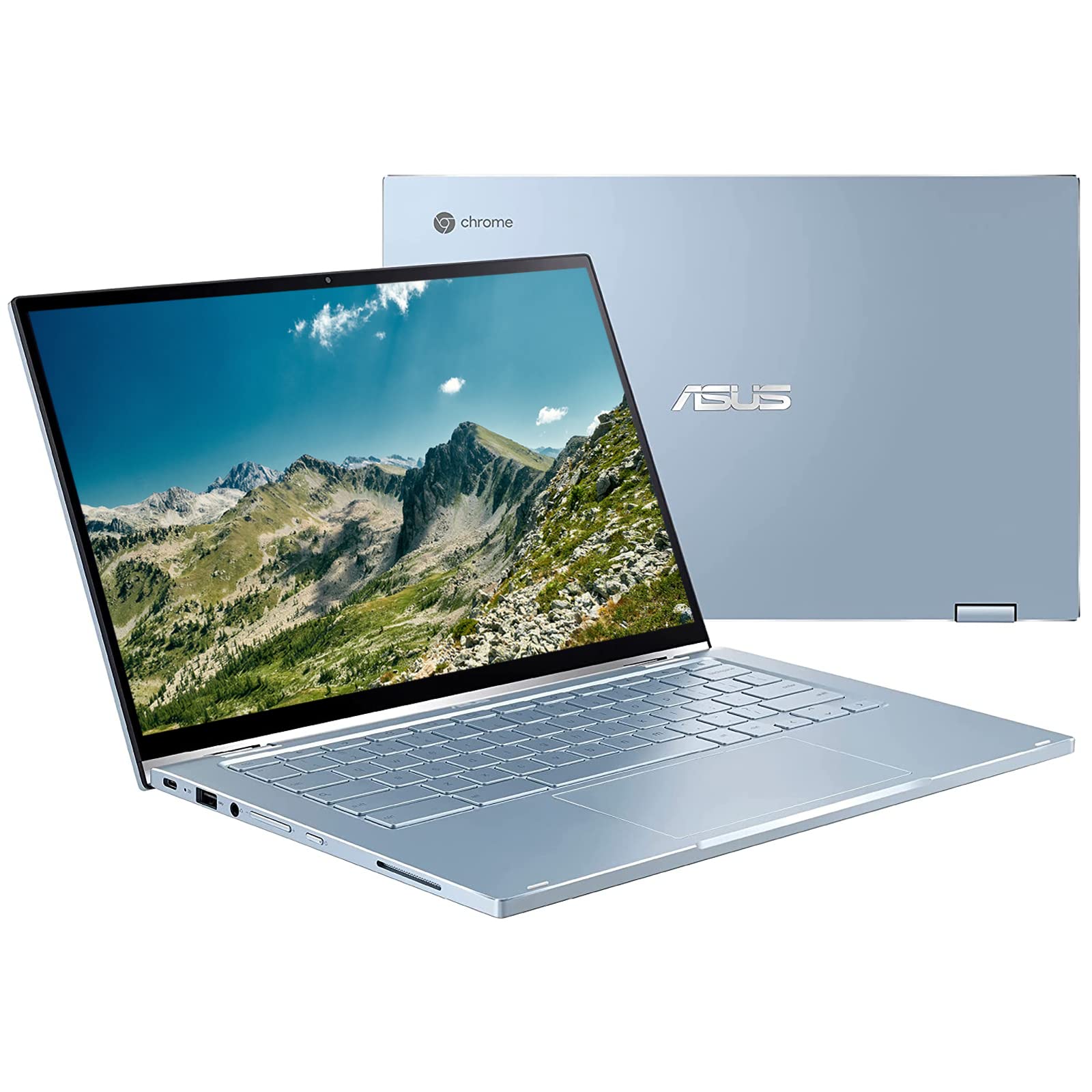 ASUS 2022 Chromebook Flip 14'' FHD 2-in-1 Touchscreen Convertible Laptop Computer for Home and Student, Intel Core M3-8100Y, 8GB RAM 64GB eMMC + 32GB SD Card, HD Graphic, Webcam, Chrome OS