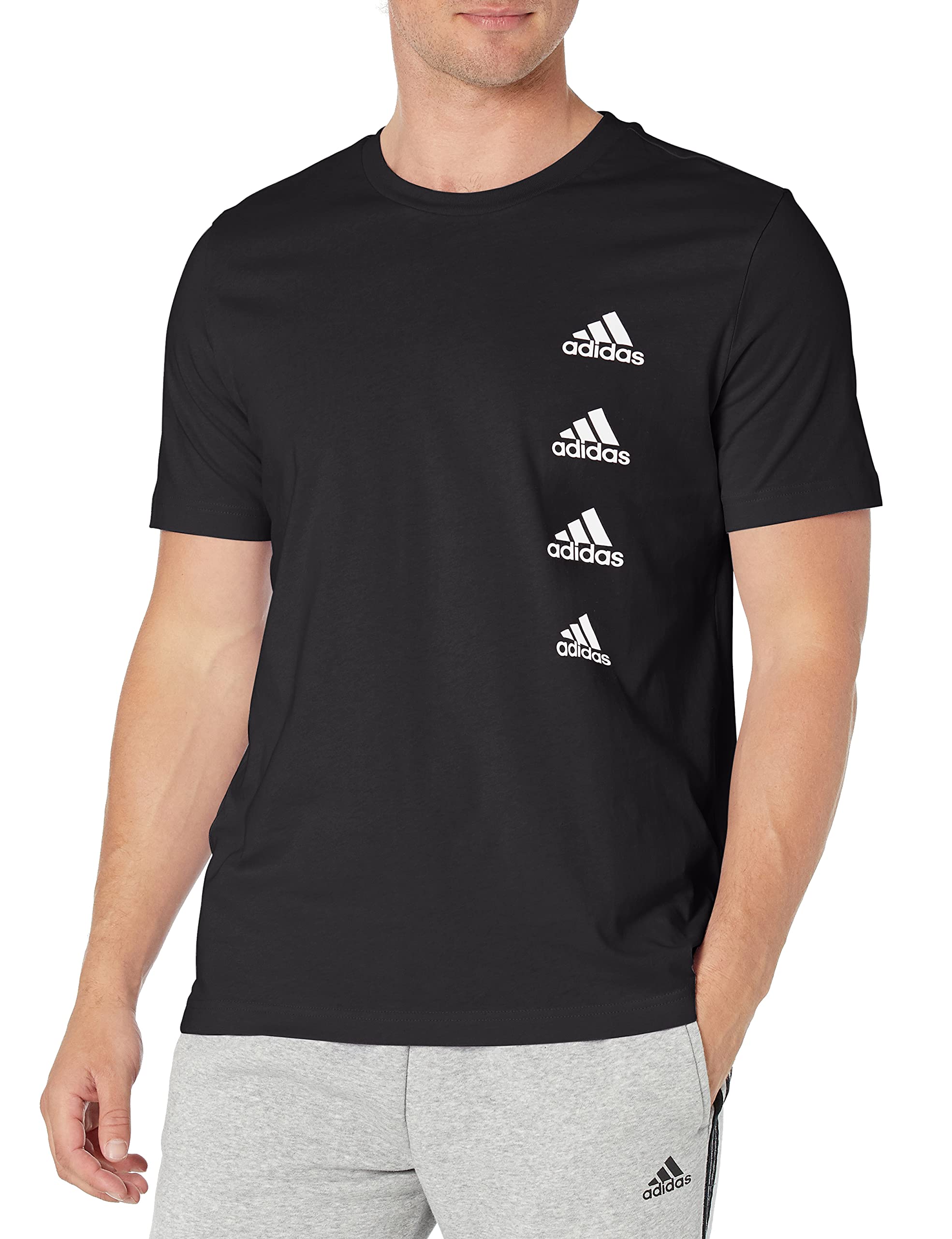 adidas Men's Essentials Gradient Logo Tee, Purple Tint, Large