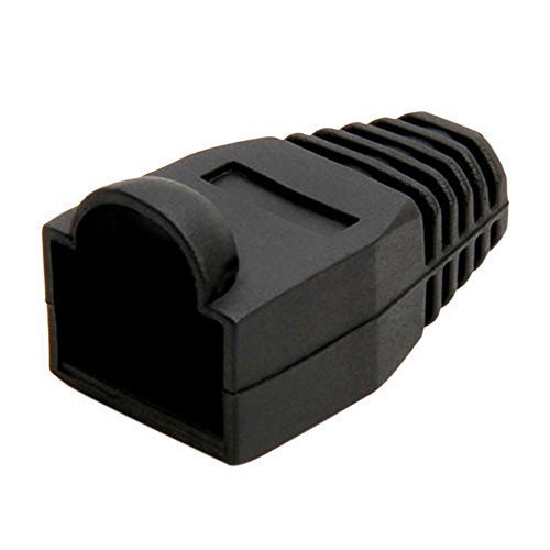 GFORTUN 100pcs RJ45 Cat6 Cat5E Ethernet Cable Snagless End Boots Cap Connector Cover Modular (Black)