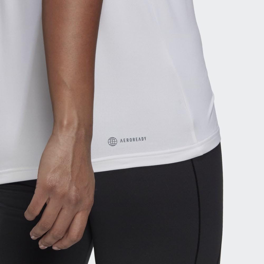 adidas Women's Standard AEROREADY Desgined 4 Training Minimal Tee, Black/Black/White, 4X