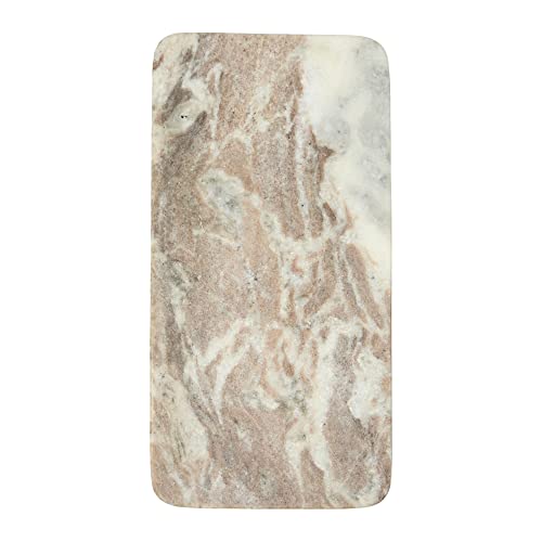 Bloomingville Modern Marble Serving, White Cutting Boards, 12" L x 6" W x 1" H, Brown & White