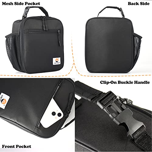 CaCTOUR Lunch Box Kids,Premium Insulated Lunch Bag for Girls Boys,Soft Bag Mini Cooler Back to School Thermal Reusable Lunch Bag for Work School Picnic (Black)