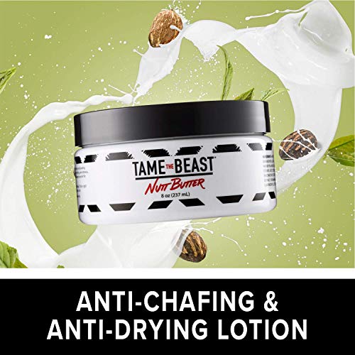 Nutt Butter Men's Lotion for Groin, Back & Body - Tingle with Essential Oils, Eucalyptus, Aloe, Cocoa, Vitamin E - 8 oz Anti-Aging, Anti-Chafing Cream by Tame the Beast