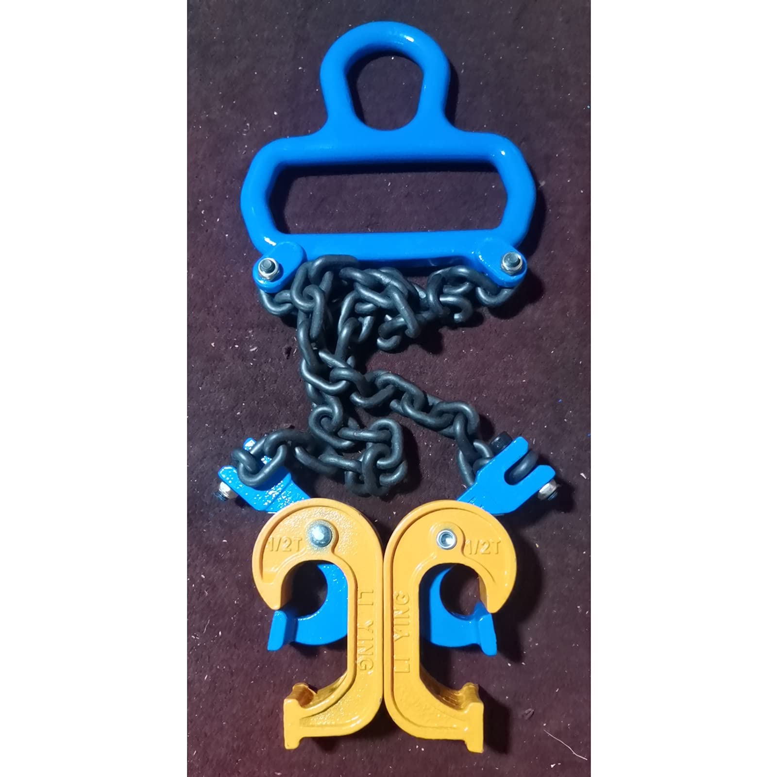 Futchoy 1 Ton Bucket Elevator Chain Lifter Drum Forklift Warehouse Rigging Carbon Steel for Extra Attachment Options Forklift, Crane, Jib Boom, Chain Lifter