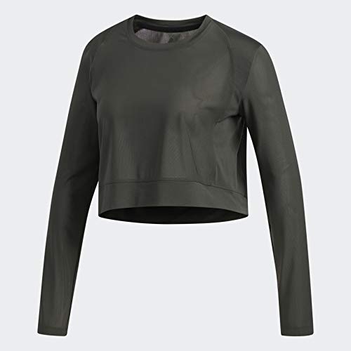 adidas Womens Mesh Basic T-Shirt, Green, X-Small