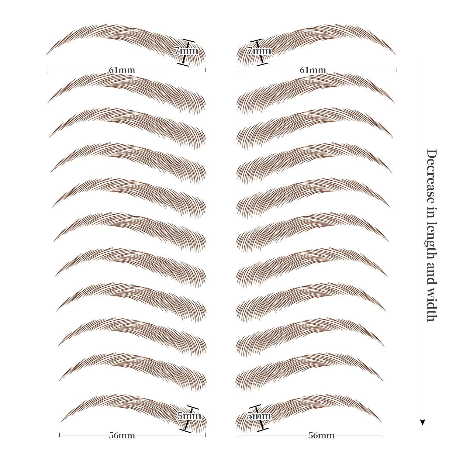 Aresvns Eyebrow Tattoo Sticker 99 Pairs! Fake Eyebrows,Popular Brown Eyebrow Shapes,4D Imitation Eyebrows Waterproof,Eyebrow Transfers Stickers(Only for Women without Eyebrows) Christmas Gift