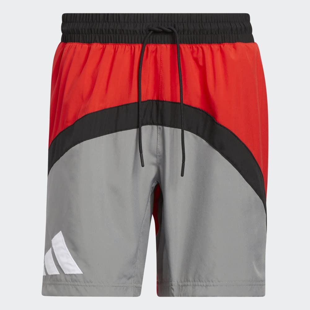 adidas Men's Galaxy Shorts, Vivid Red/Grey, X-Large