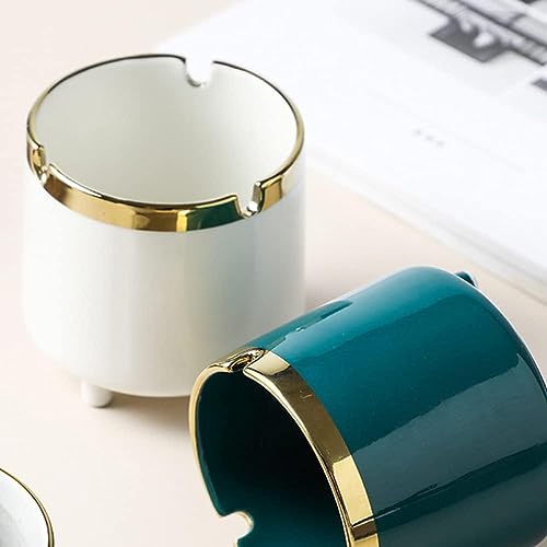 Ashtray 1 Pack Ceramic Ashtray Cigarette Ashtray Home Easy Clean Decorative Ashtray Holder Indoor Outdoor Patio Cigarette Ashtray Green Ash Tray