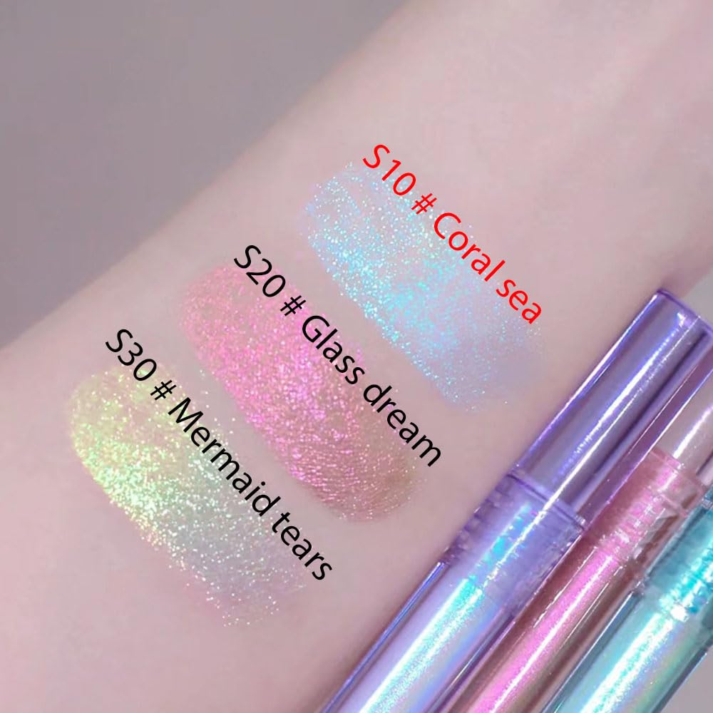 AMY'S DIARY 8 Colors Liquid Shimmer Eye Shadow Kit - Sparkling Metallic High Pigmented Glitter Eye Shadow, Quick Drying Long Lasting Creates Dimensional Beauty Eye Looks
