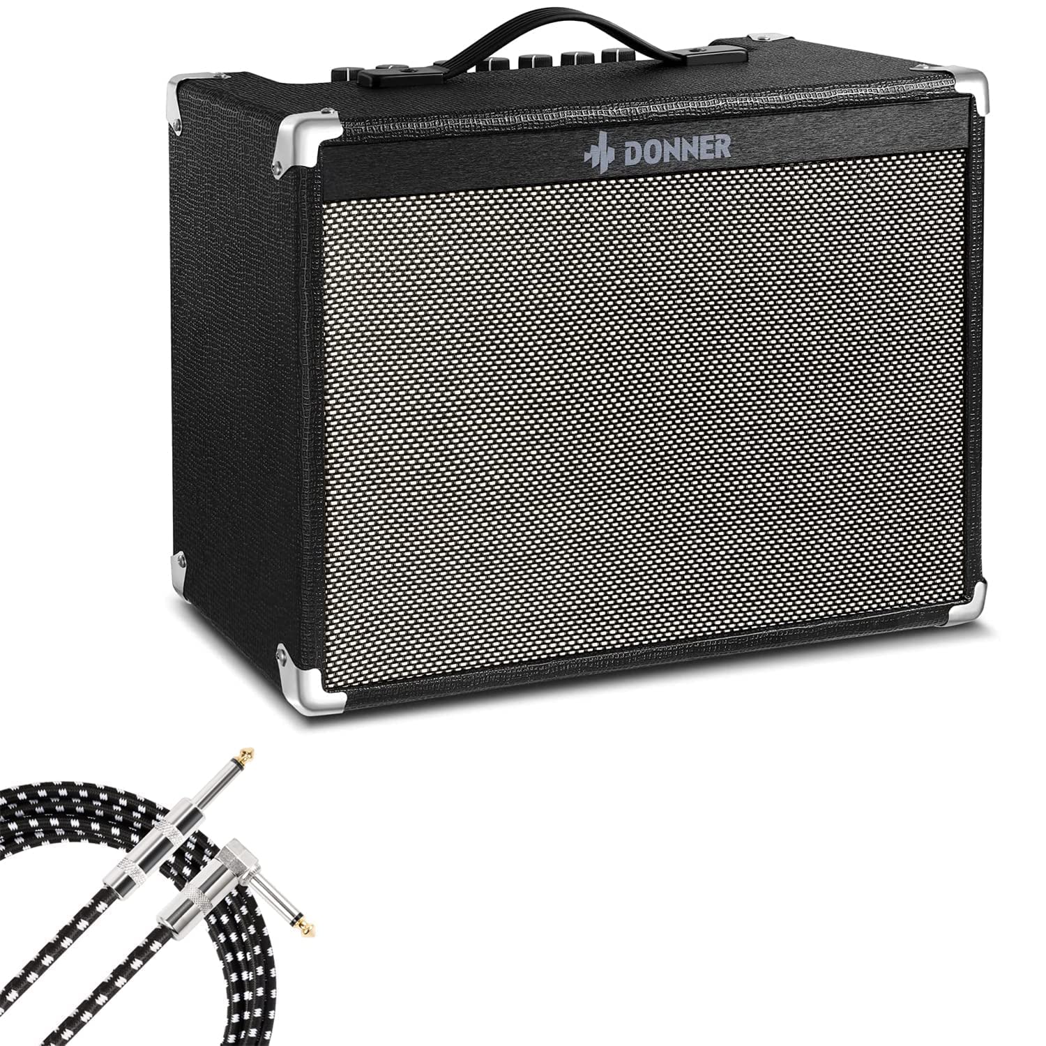Donner Electric Guitar Amp 30W & Guitar Amp Cable 10 ft, Guitar Practice Amplifier Combo DA-30 with 10" Speakers