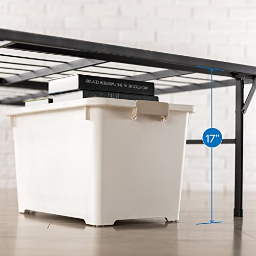 Best Price Mattress 18 Inch Metal Platform Beds w/ Heavy Duty Steel Slat Mattress Foundation (No Box Spring Needed), Black