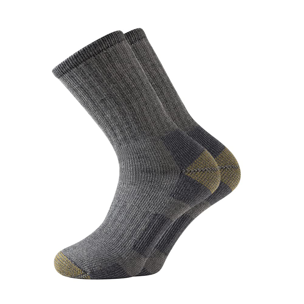 ACOL 78% Merino Wool Socks for Men Reinforced Toe Heel Thick Moisture Wicking Terry-Loop Cushioned Outdoor Hiking Running
